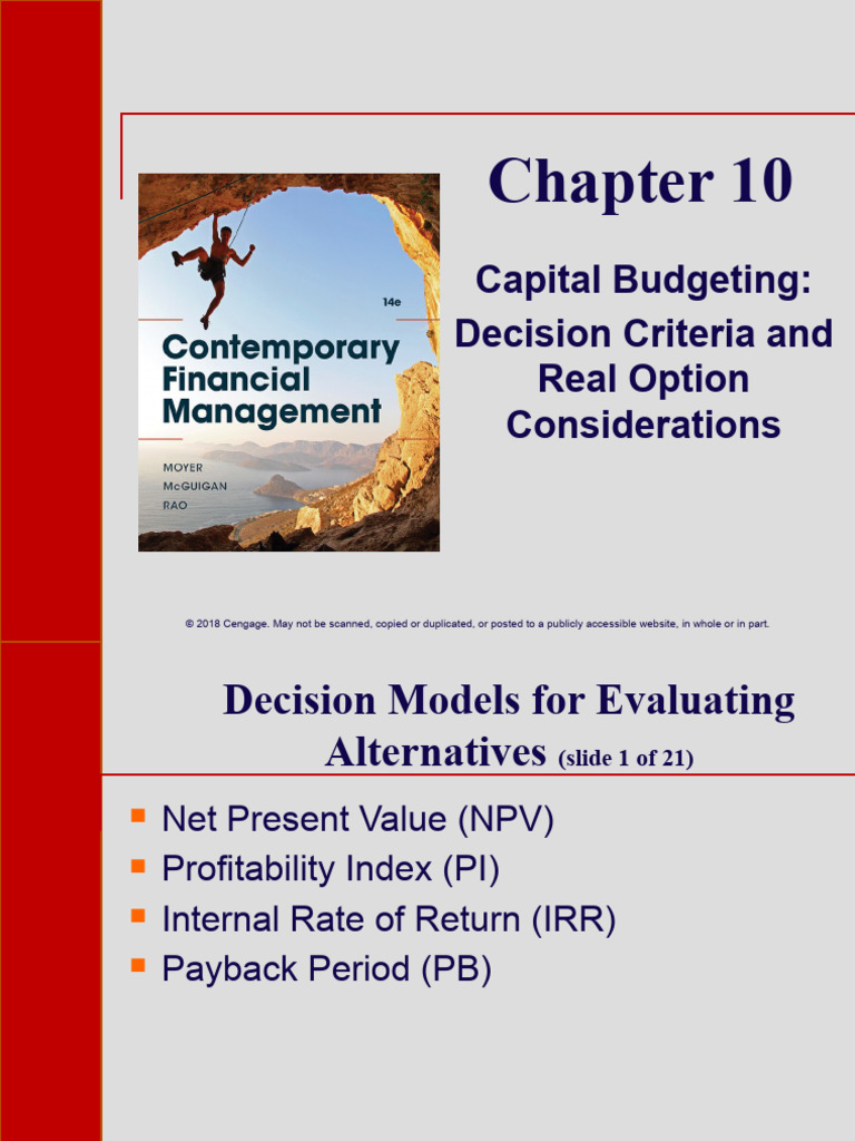 Moyer14e PPT Ch10 Final | PDF | Internal Rate Of Return | Net Present Value
