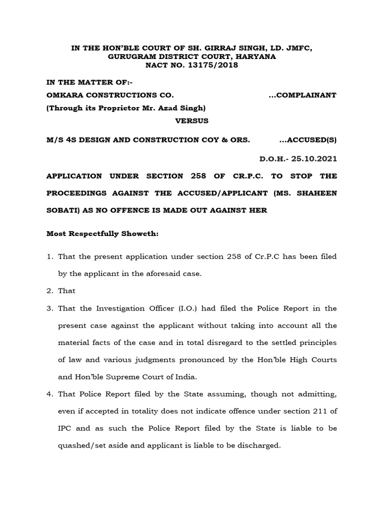Application For Discharge | PDF | Public Law | Common Law