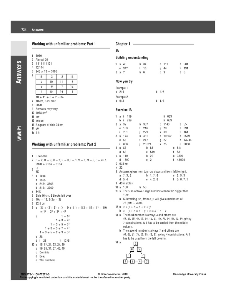 Chapter 1 Answers | Download Free PDF | Mathematics