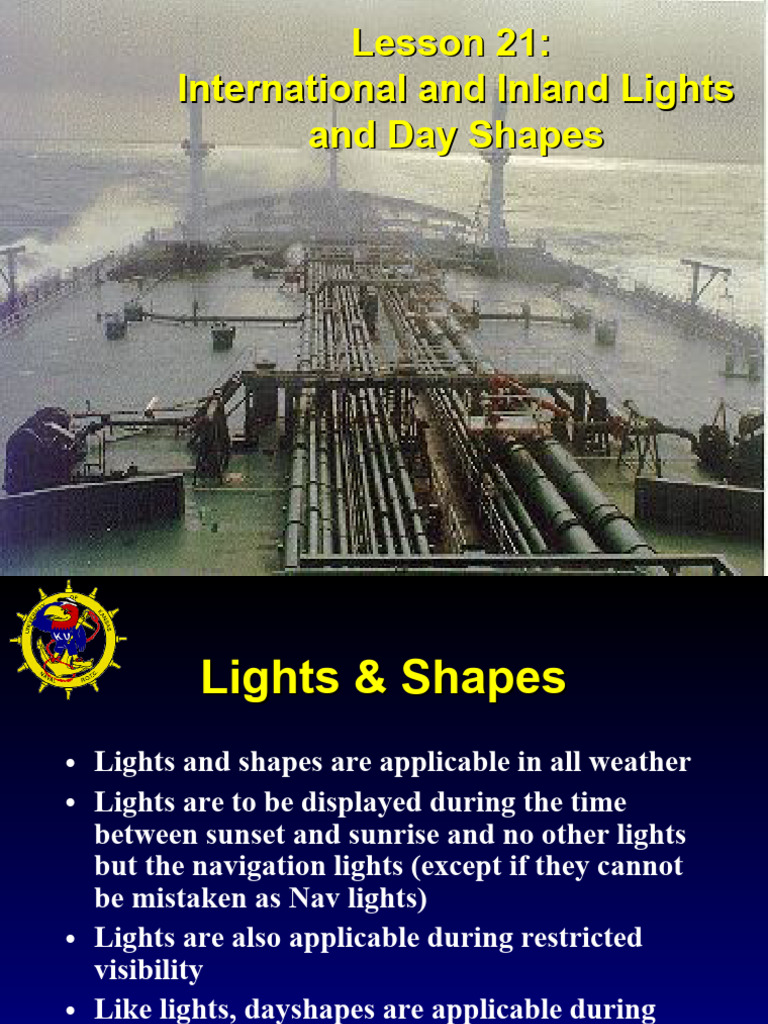 Lesson21 International and Inland Lights and Day Shapes | PDF