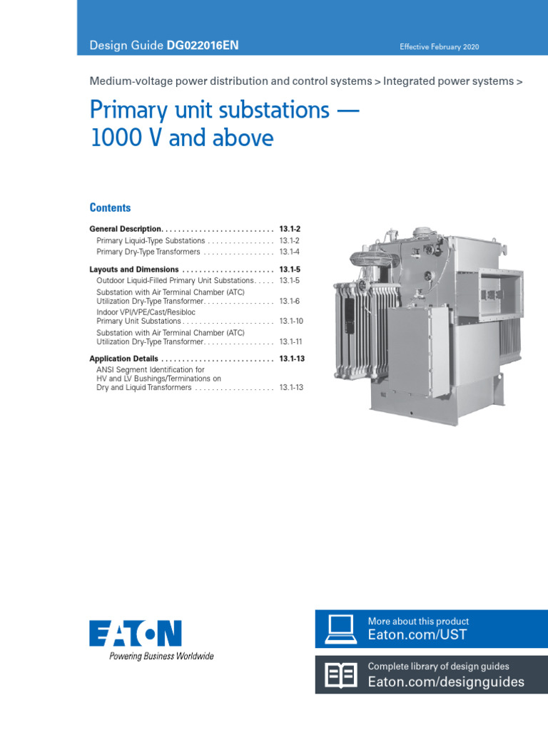 Eaton Primary Unit Substation Design Guide Dg022016en | PDF ...