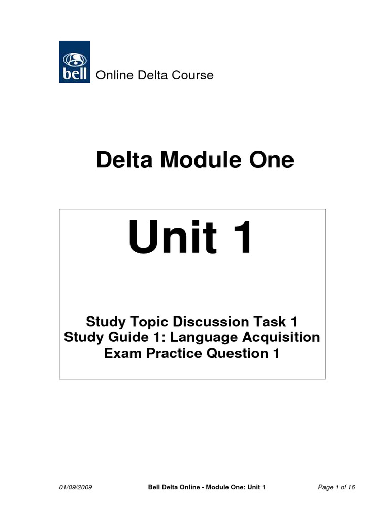 Delta Module 1 Bell | PDF | Second Language Acquisition | Second Language