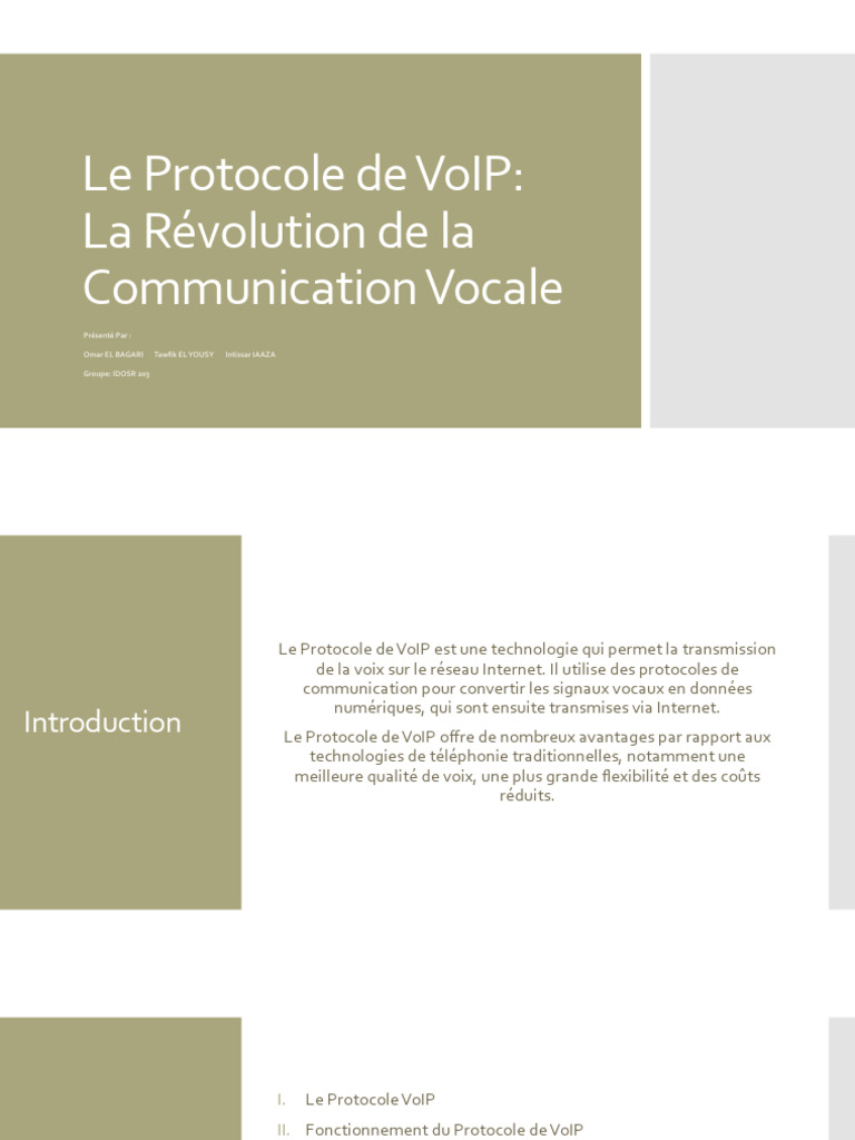 Le Protocole de VoIP | PDF | Voix sur IP | séance d'initiation au ...
