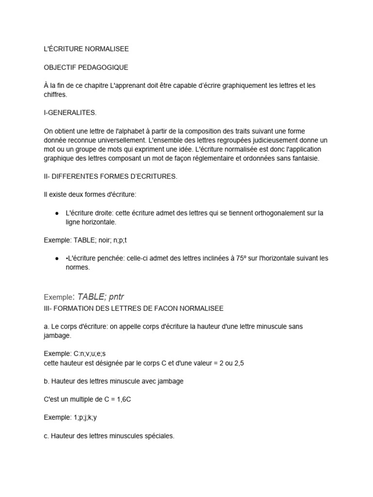 Écriture Normalisée en Dessin Technique | PDF