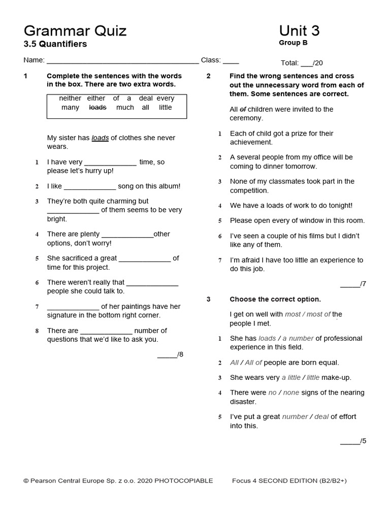 Focus4_2E_Grammar_Quiz_Unit3.5_GroupB_2kol | PDF