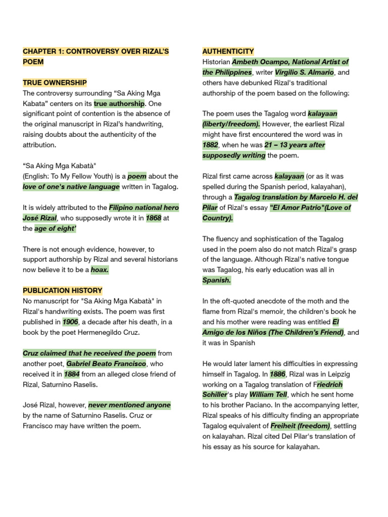 Life and Works of Rizal Midterms | PDF