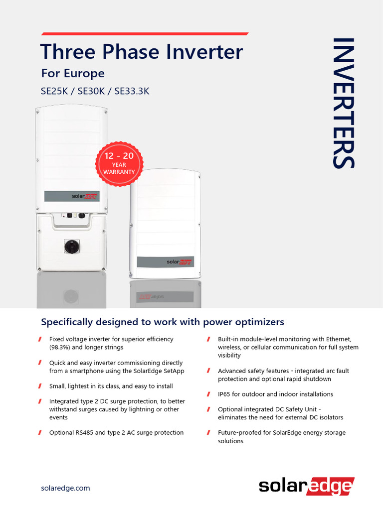 Se Three Phase Inverter With Setapp Configuration Datasheet | Download Free PDF | Power Inverter ...