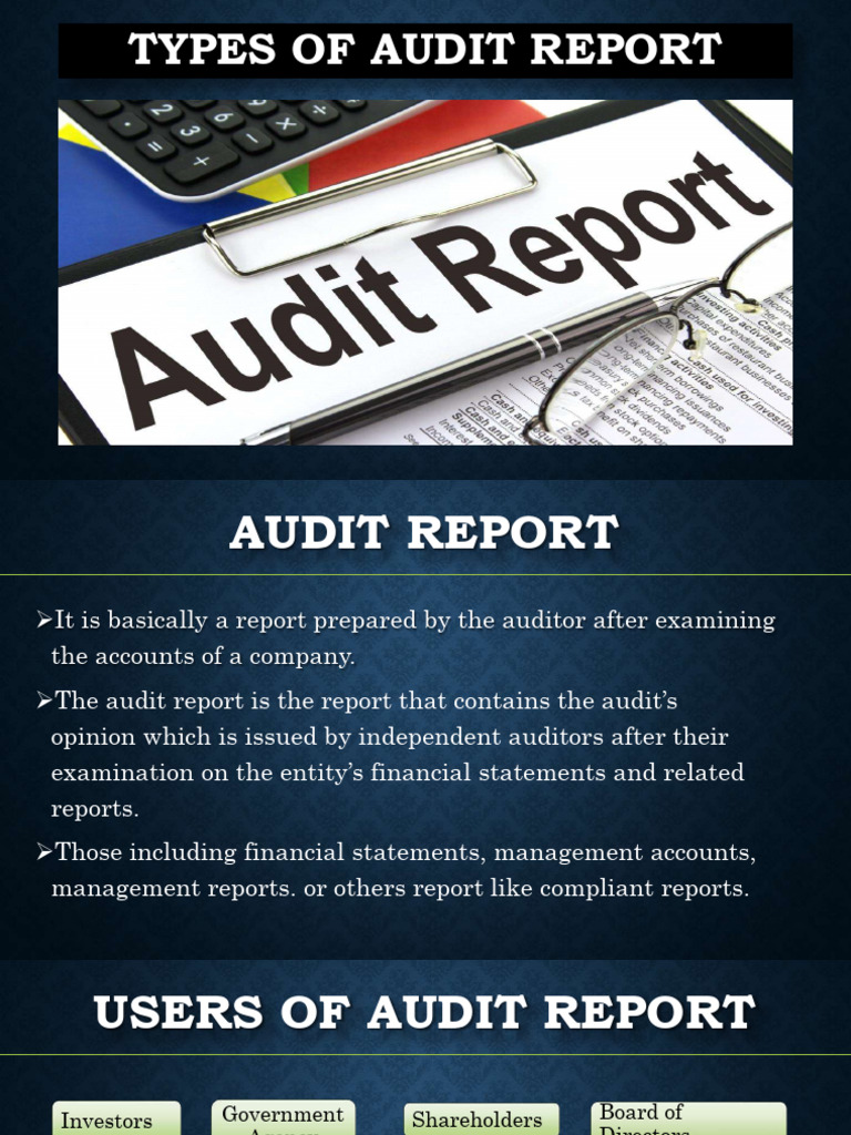 Types of Audit Report | PDF | Auditor's Report | Audit