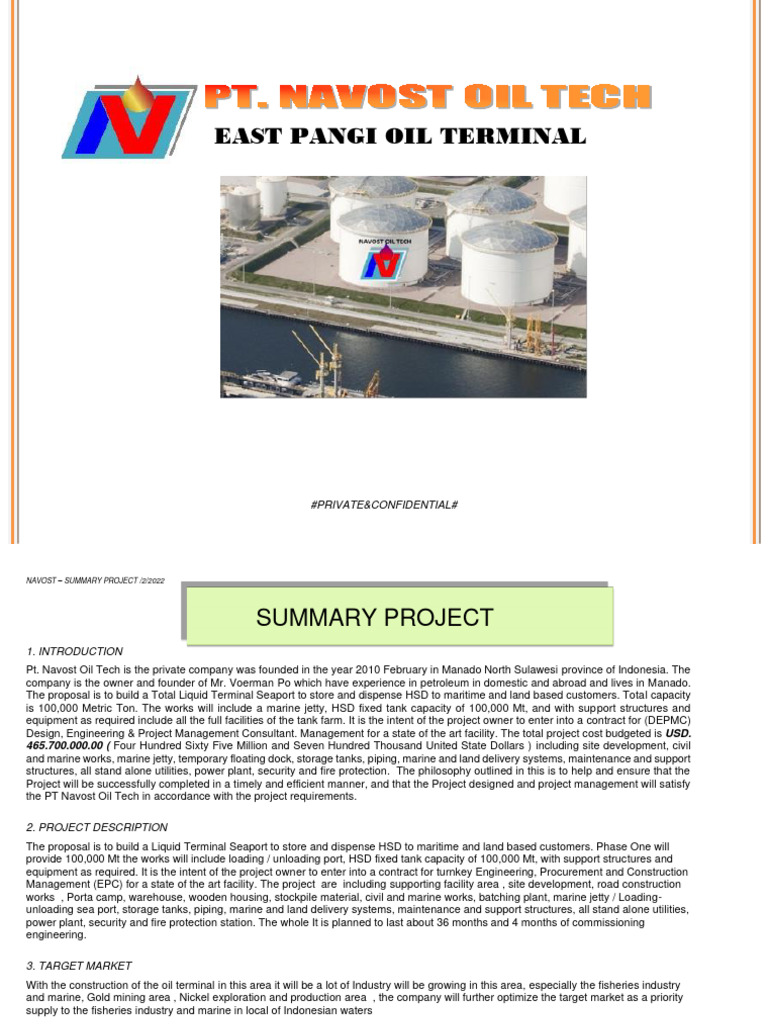 Navost Oil Tech Terminal Project Overview | PDF