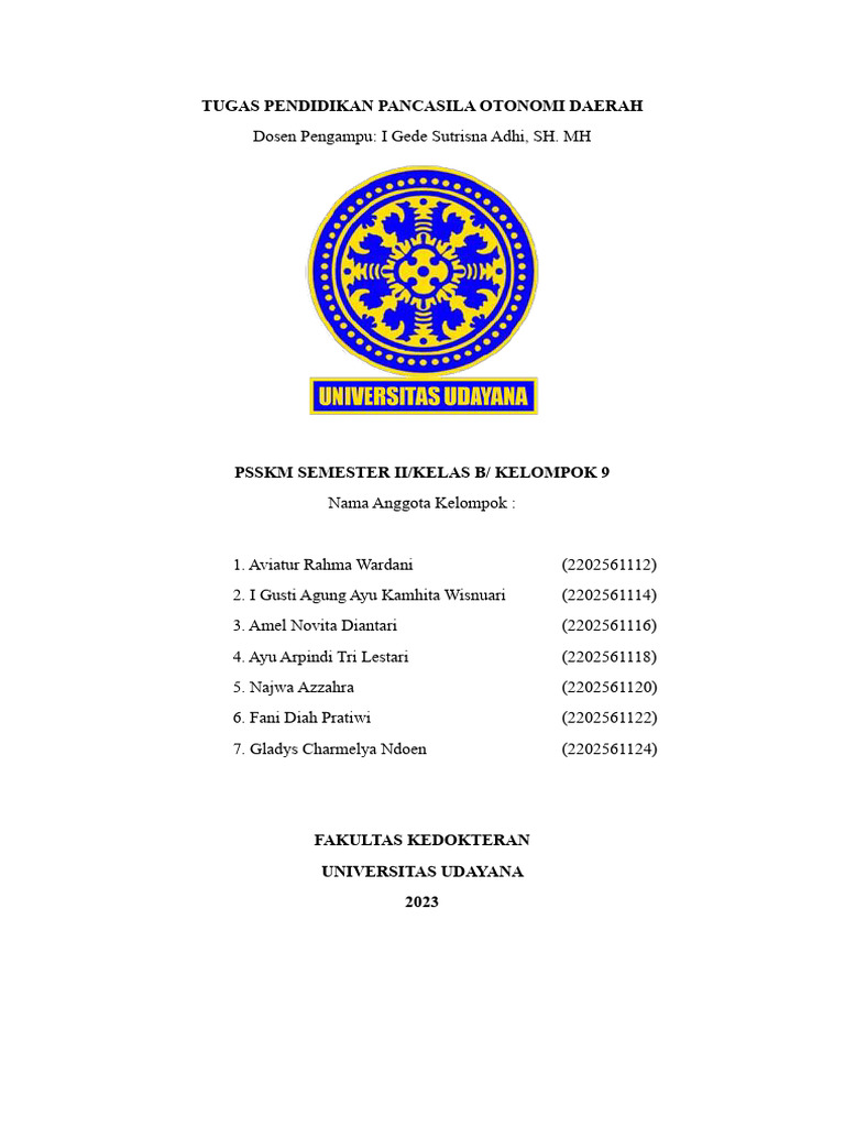 Tugas Pendidikan Pancasila Otonomi Daerah | PDF