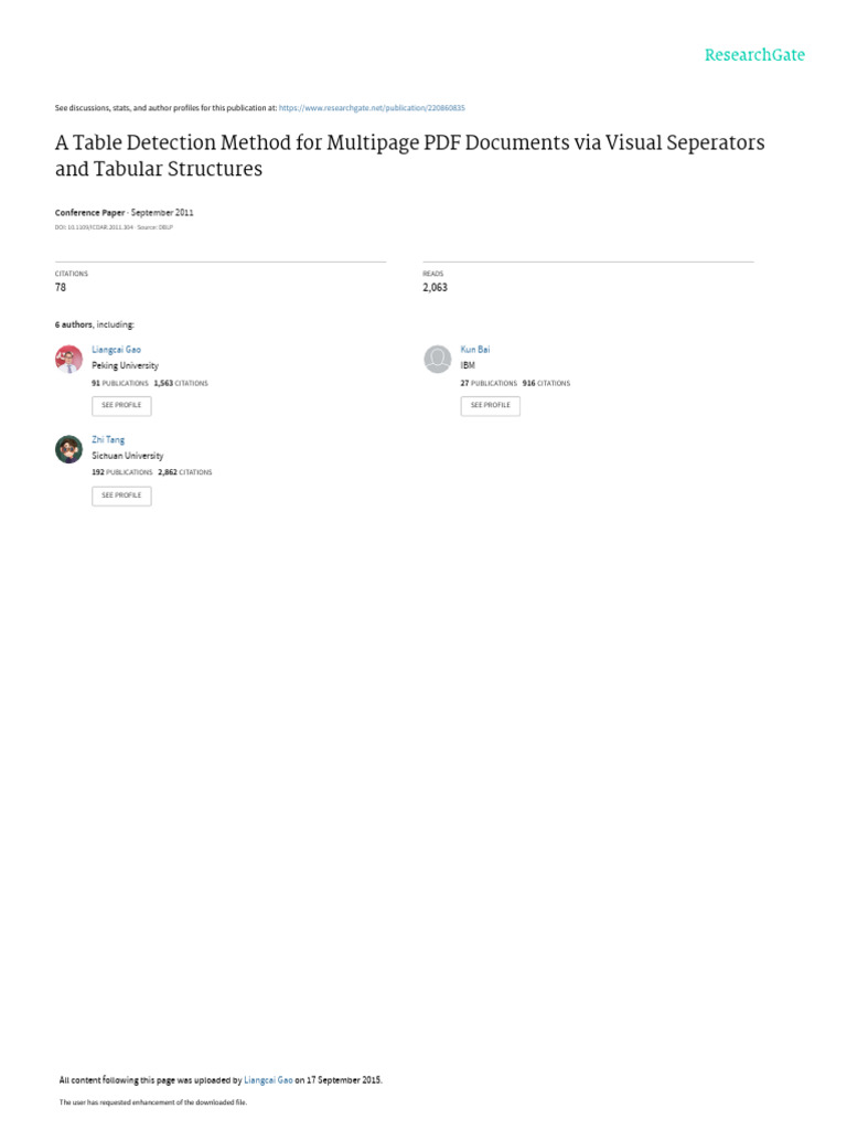 A Table Detection Method For Multipage PDF Documen | PDF | Page Layout | Computing