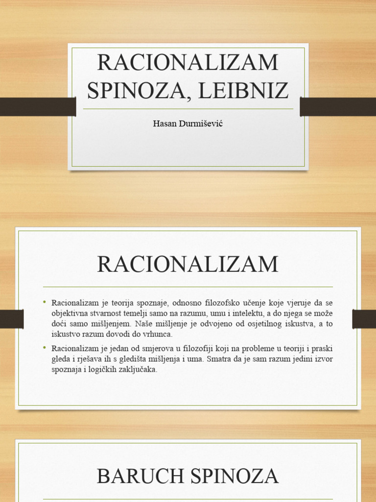 Racionalizam Spinoza, Leibniz | PDF