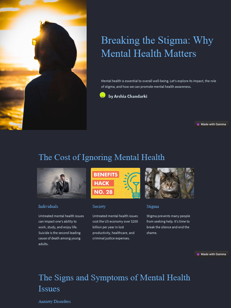 Breaking The Stigma Why Mental Health Matters | PDF | Mental Health ...