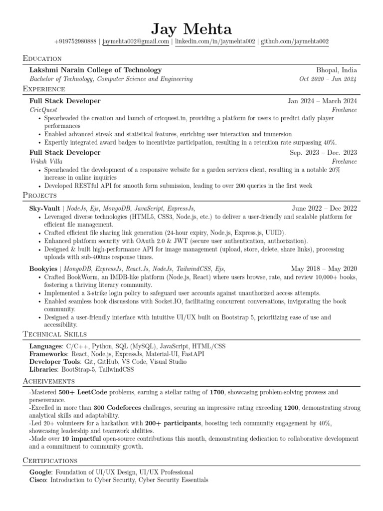 Jayyy Resume-1 | PDF | Computing | Software