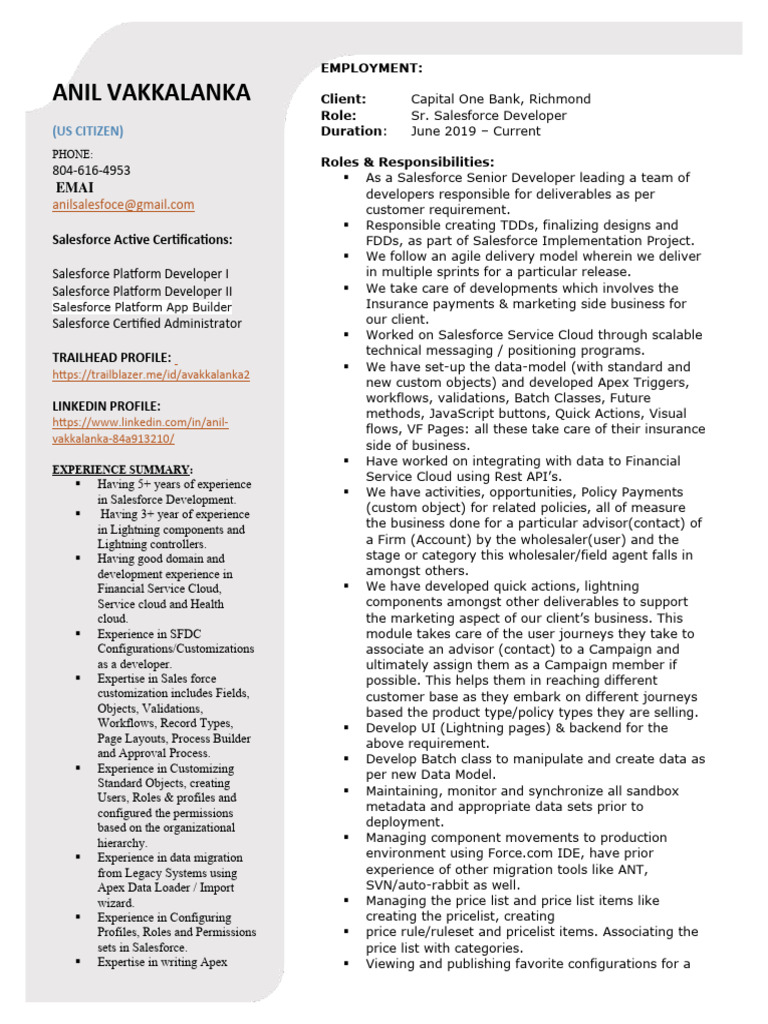 Anil Updated Developer Profile | PDF | Software Development Process | Cloud Computing