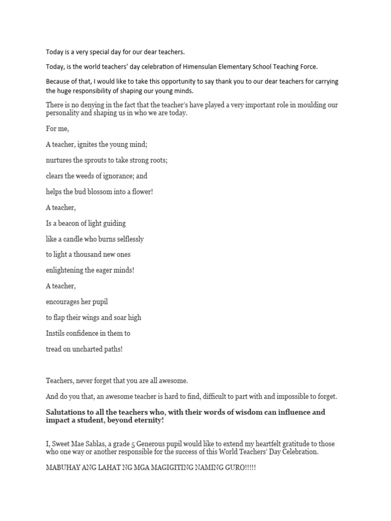 CLOSING REMARKS (Sample) | PDF