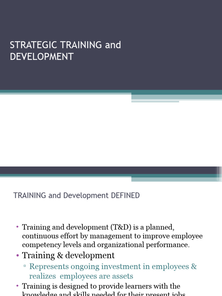 Training and Development 1 | PDF | Employment | Business
