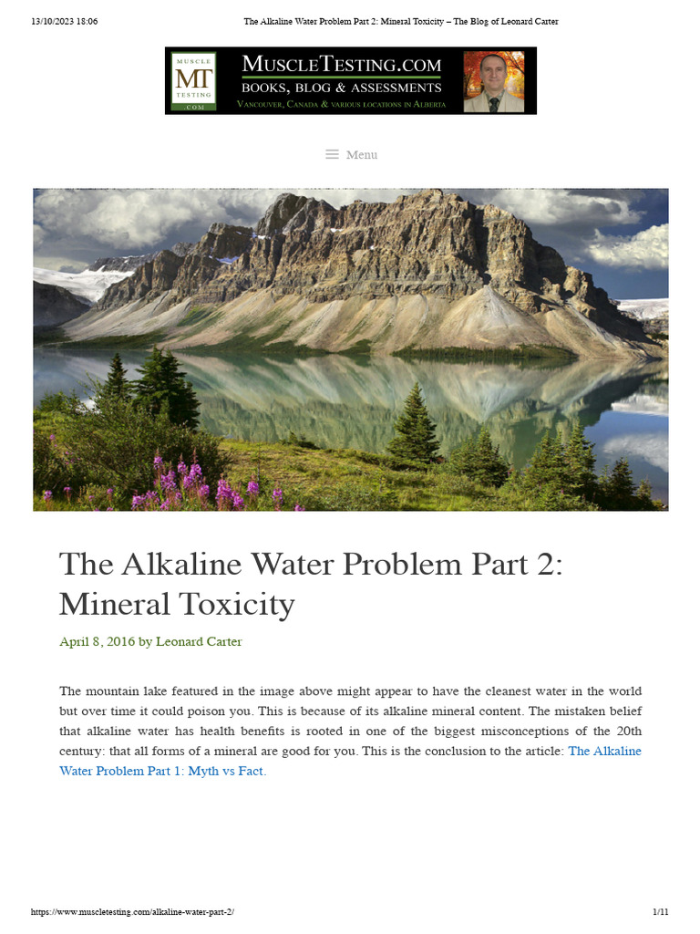 Alkaline Water and Mineral Toxicity | PDF | Calcium | Water