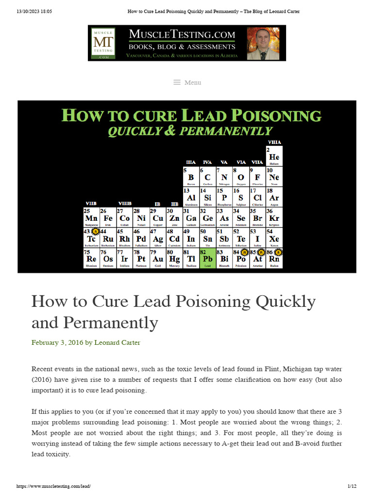 How To Cure Lead Poisoning Quickly and Permanently - The Blog of ...