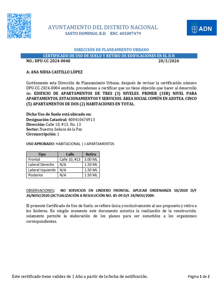 Certificados DPU-CC-2024-0040 | PDF