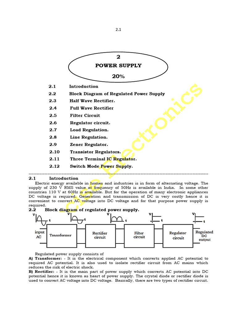 Power Supply | PDF | Rectifier | Power Supply