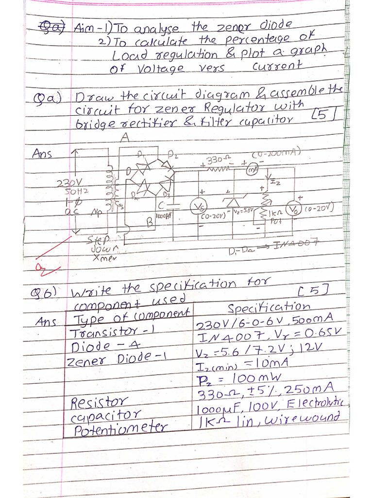 Zener Diode As A Voltage Regulator | PDF