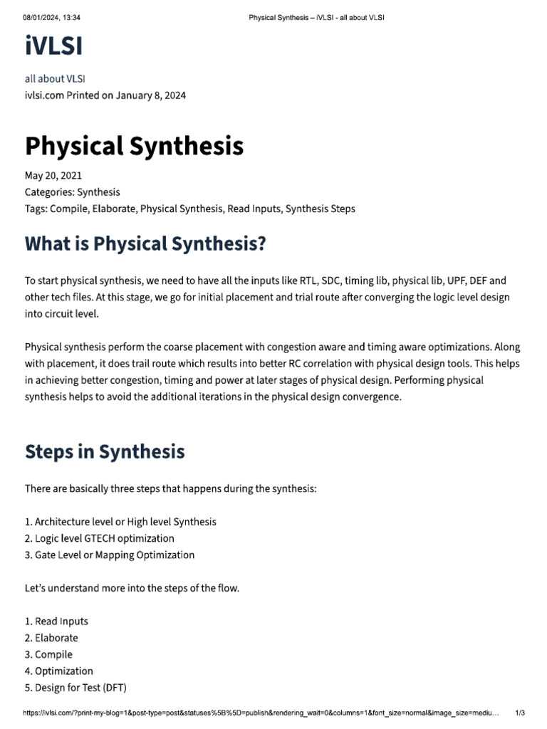 3physical Synthesis | PDF