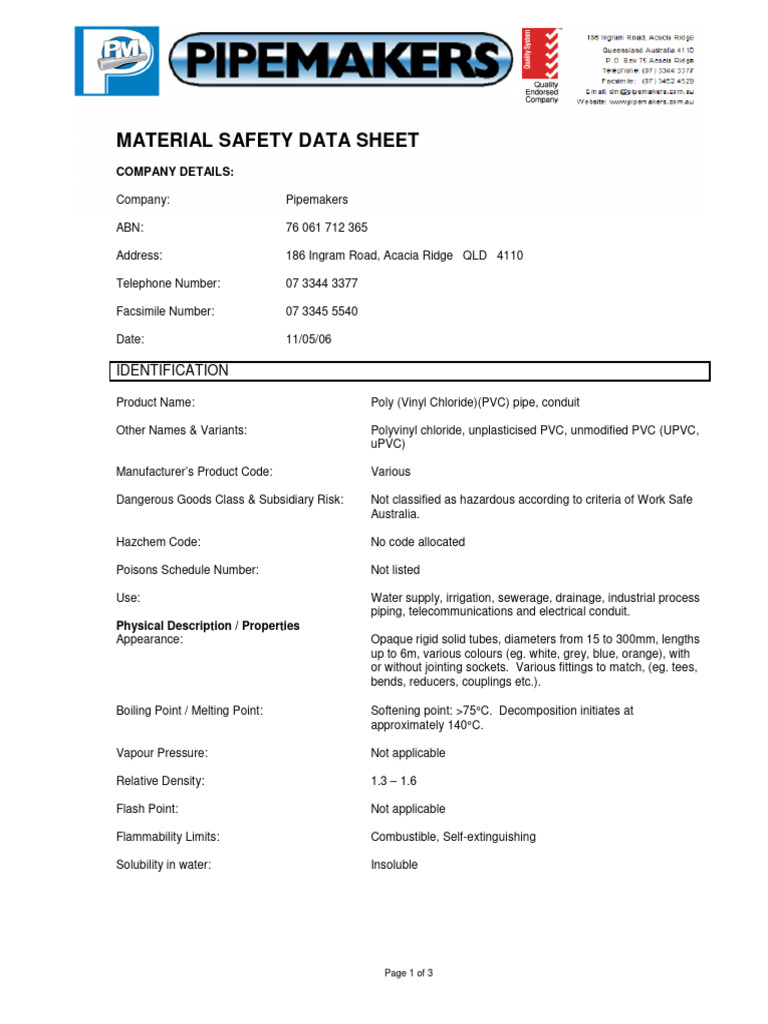 Material - Safety - Data - Sheets (8) - Risk Assessment | PDF ...