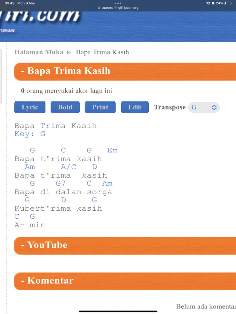 Bapa Terima Kasih | PDF