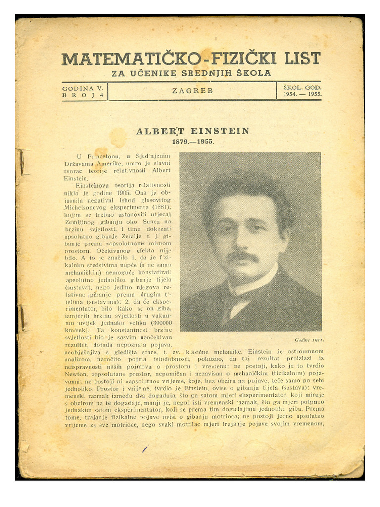 Matematicko-Fizicki List 1954-1955-Broj-4 | PDF