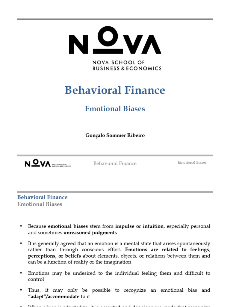 Class 4 | PDF | Behavioral Economics | Bias