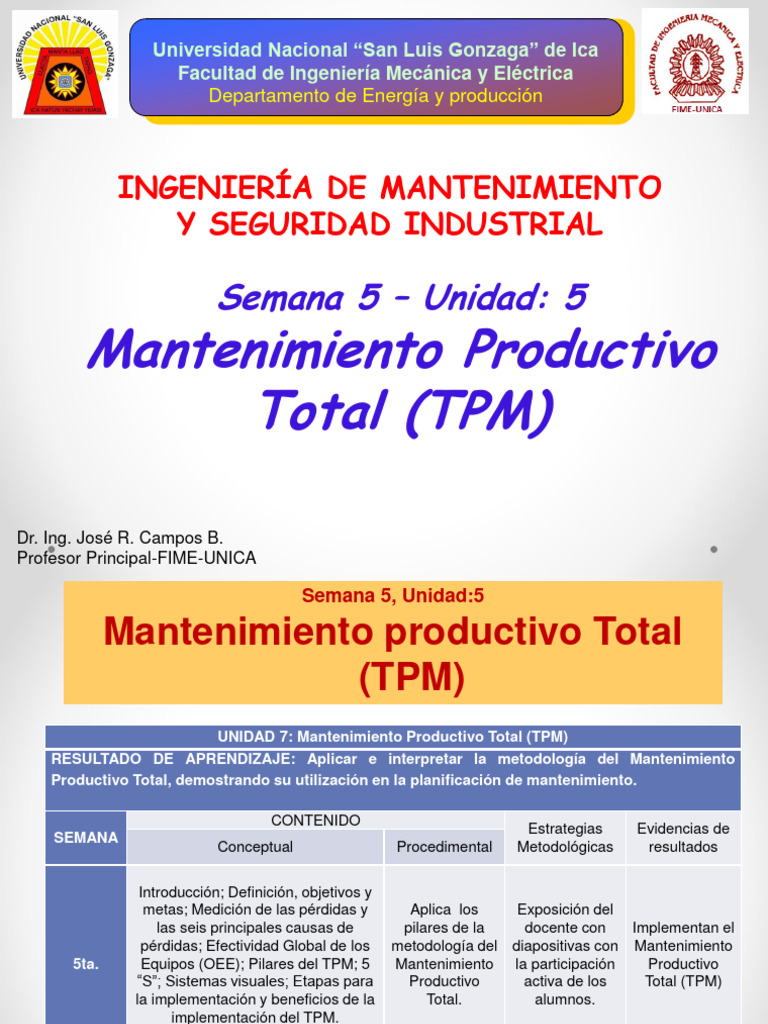 Mantenimiento Productivo Total (TPM) | PDF | Business | Economias