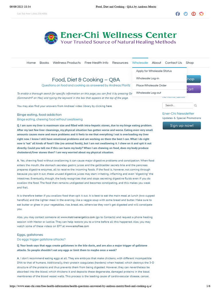 Food, Diet and Cooking - Q&A by Andreas Moritz | PDF | Soybean | Digestion