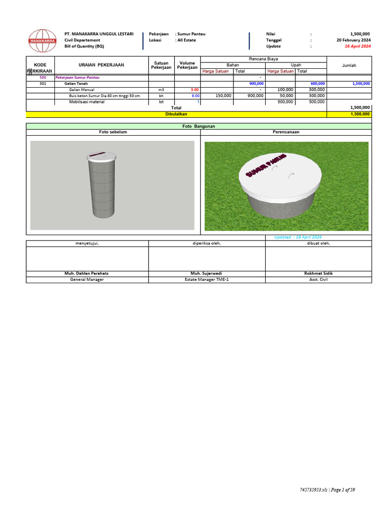 BQ Sumur Pantau | PDF