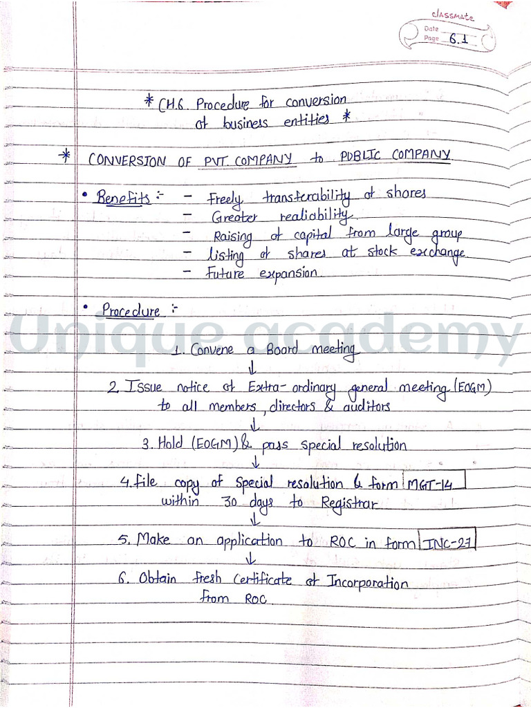 SBILL CH.6 Handwritten Notes | PDF
