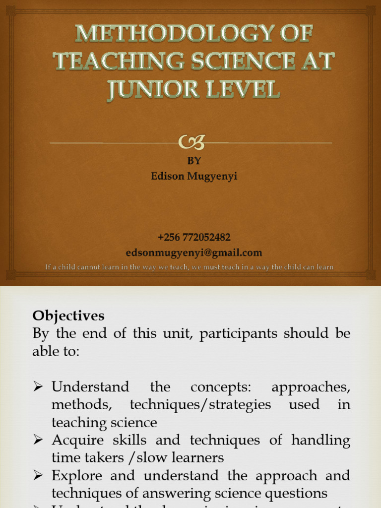 METHODOLOGYOFTEACHINGSCIENCE | PDF | Learning | Teaching Method