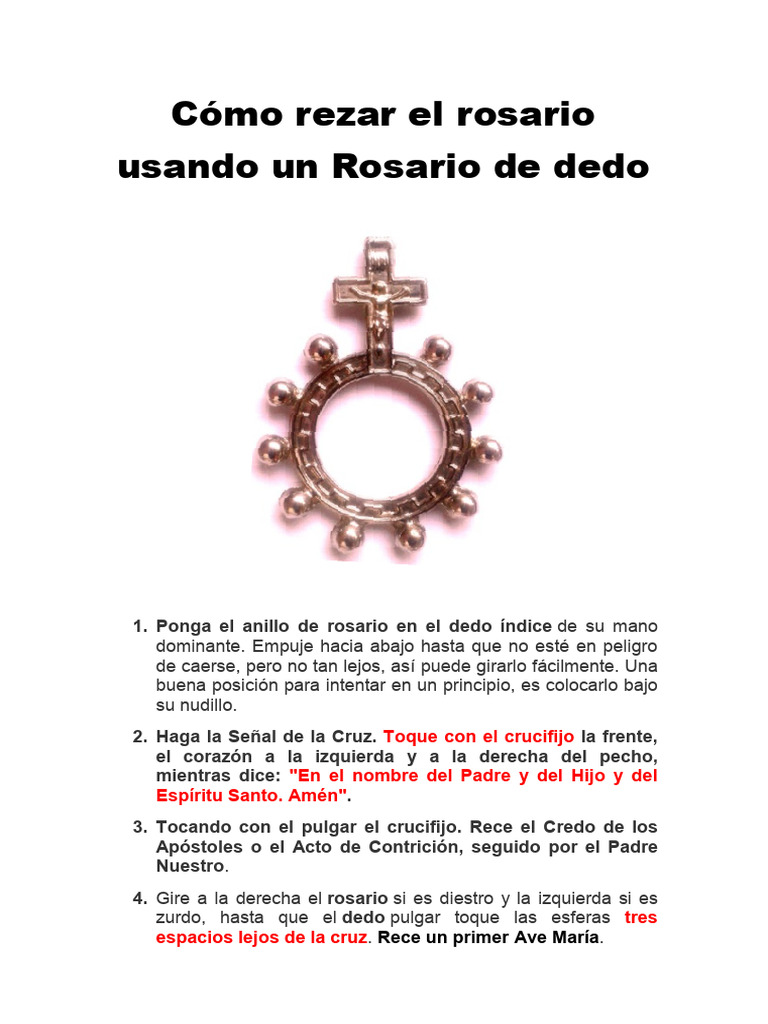 Cómo Rezar El Rosario Con Un Rosario de Dedo | PDF | Rosario | Oración