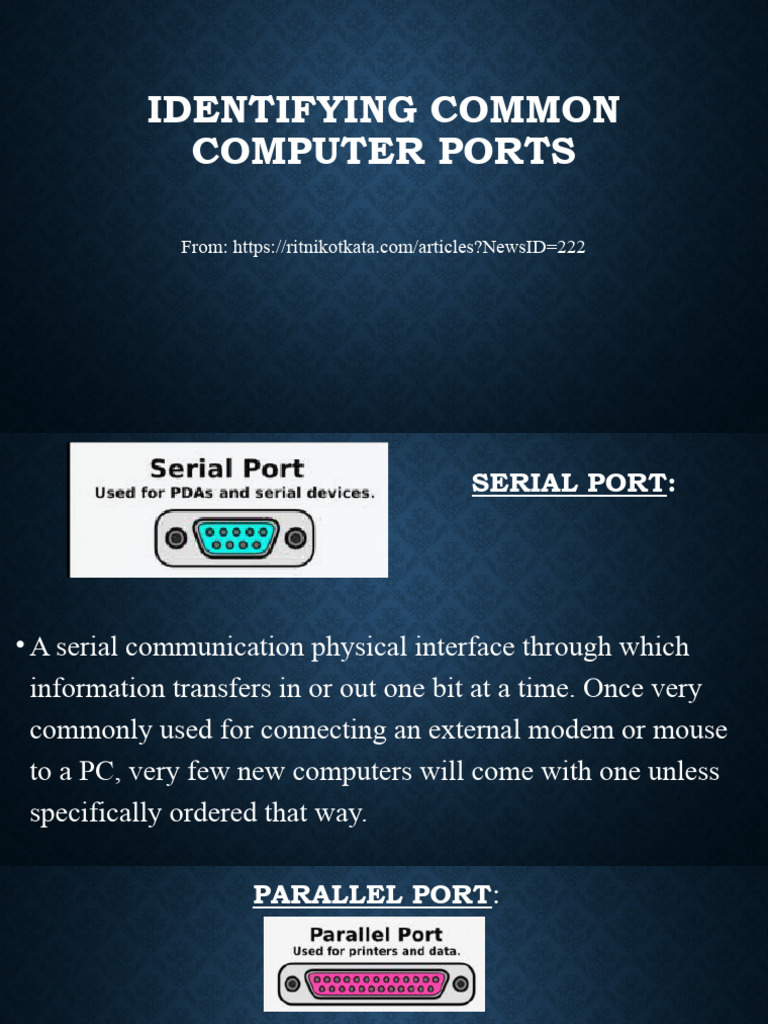 Identifying Common Computer Ports | PDF | Usb | Digital Technology