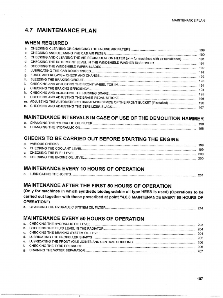 WB93R Maintenance Schedule | PDF