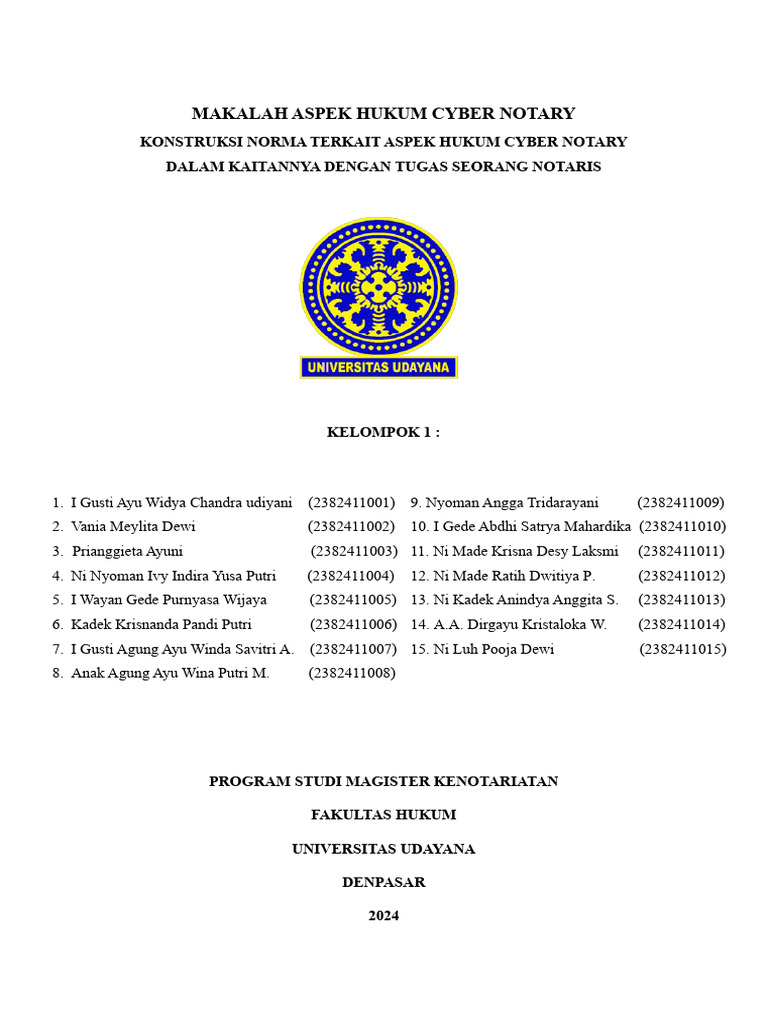 Peran Notaris dalam Cyber Notary Indonesia | PDF