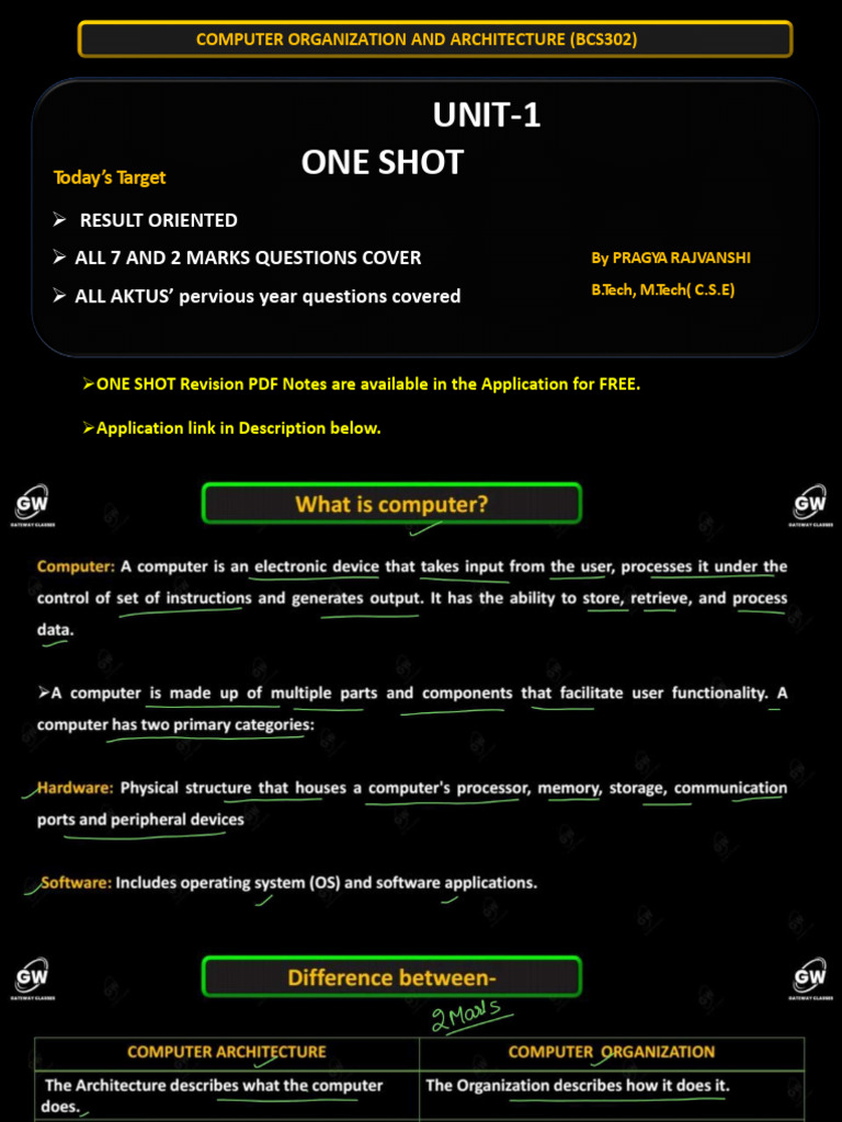 Coa U-1 One Shot Notes | PDF | Computers