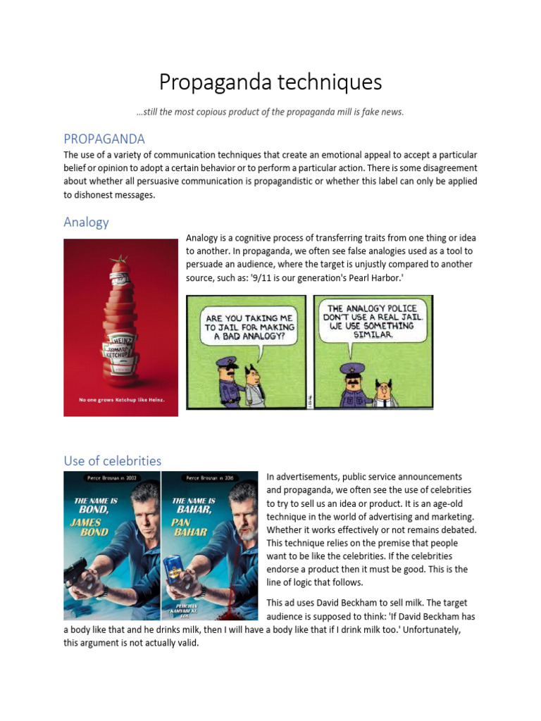 Some Propaganda Techniques | PDF | Propaganda | Argument