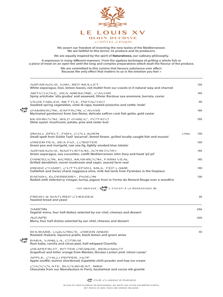 UK 11.04.2024 Carte Des Mets Louis XV Alain Ducasse | Download Free PDF ...