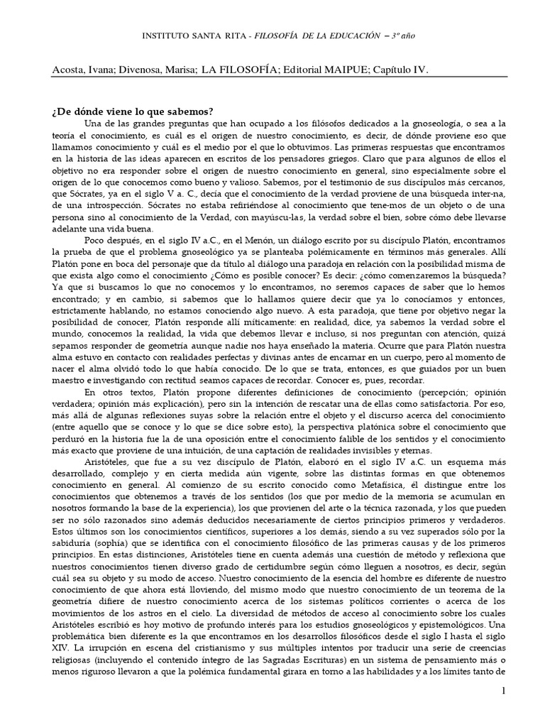 De Dónde Viene Lo Que Sabemos | PDF | Immanuel Kant | Verdad