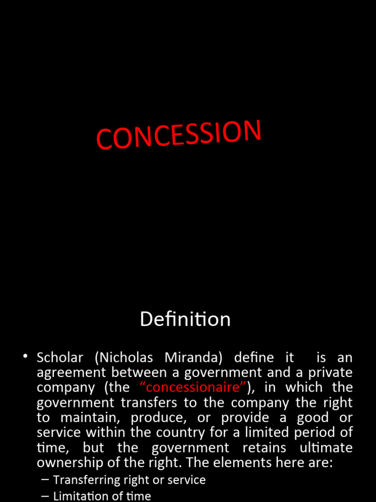 Understanding Concession Agreements | PDF | Concession (Contract ...
