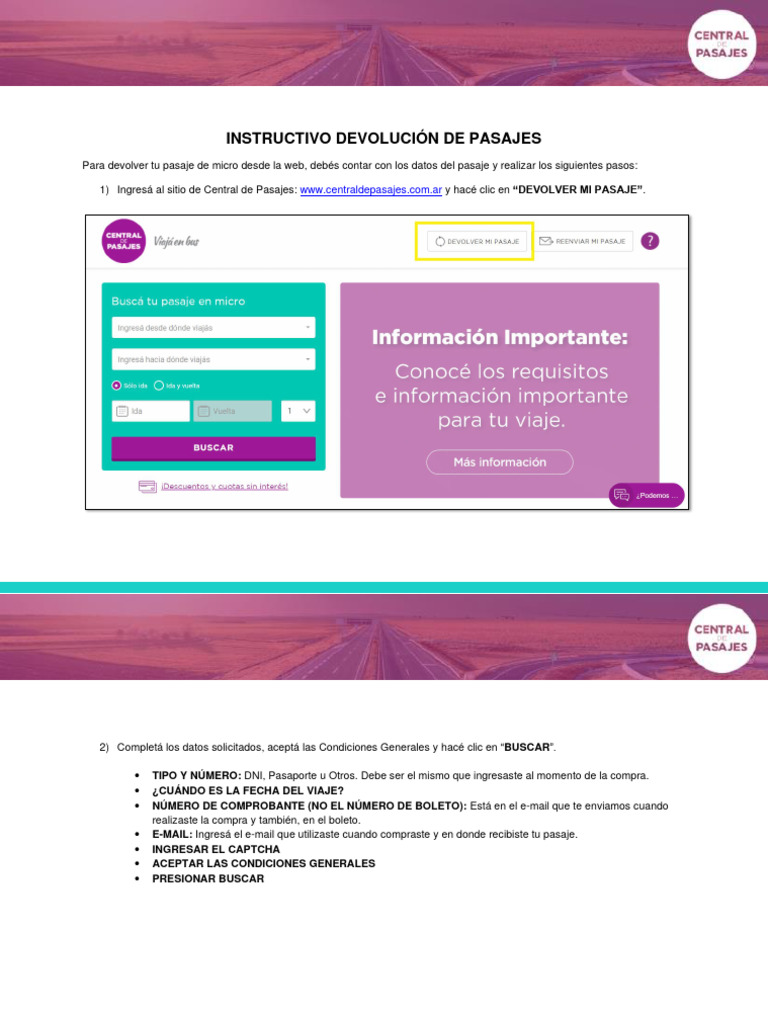 Instrucciones para Devolver Pasajes Online | PDF | Finanzas y dinero