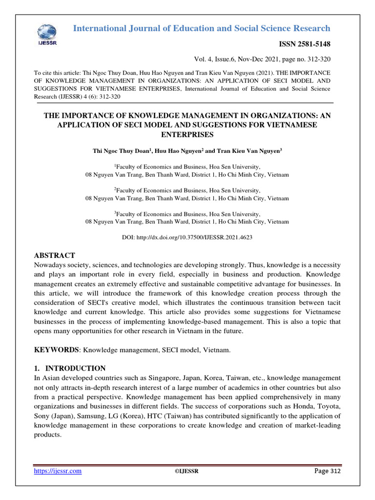 SECI | PDF | Tacit Knowledge | Knowledge Management