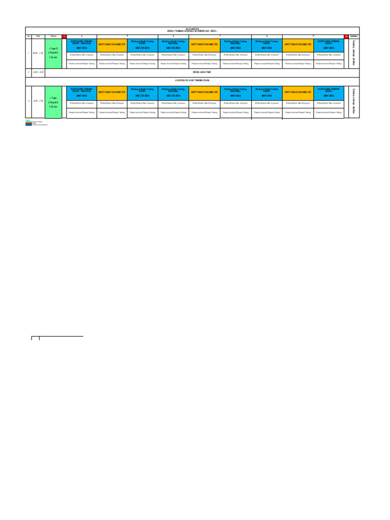 Week 1 - Training Schedule December 2023 | PDF
