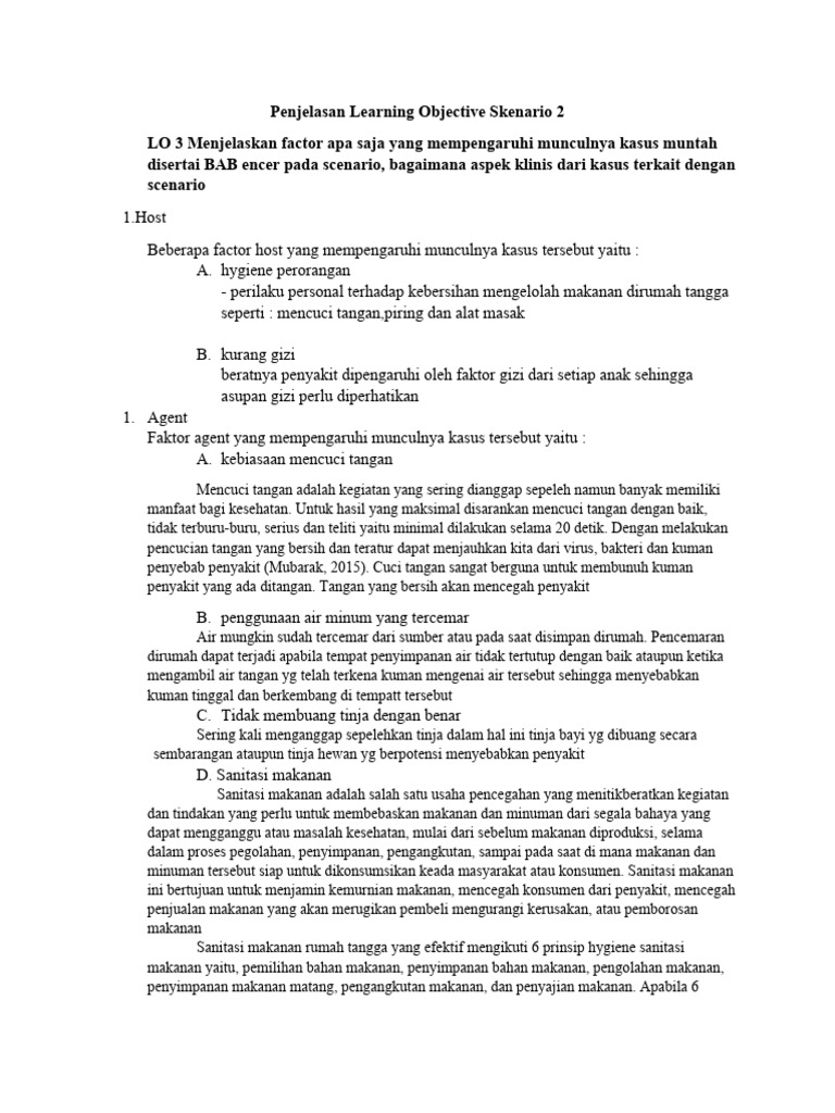 Penjelasan Learning Objective Skenario 2 | PDF