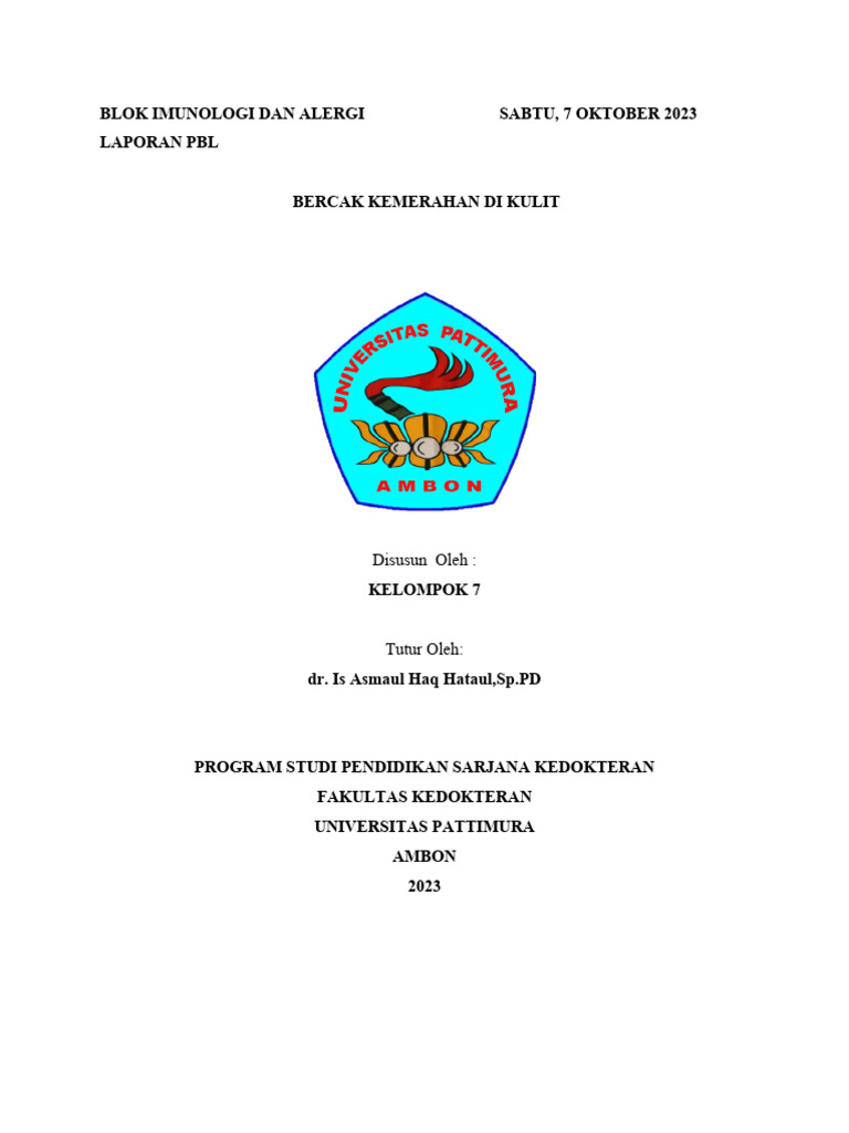 Laporan PBL SK1 - Blok Imun - Kelompok 7 | PDF